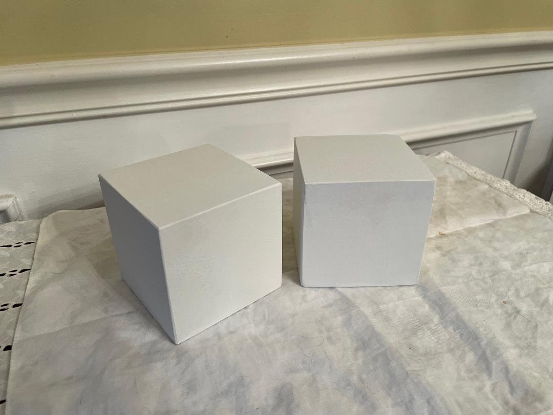 4 Inch Square Solid Wood Blocks Cubes White Color Set of 2 - Etsy