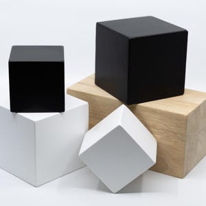 Black 4 Inch Solid Wood Block Cube 4x4x4 Inches - Etsy