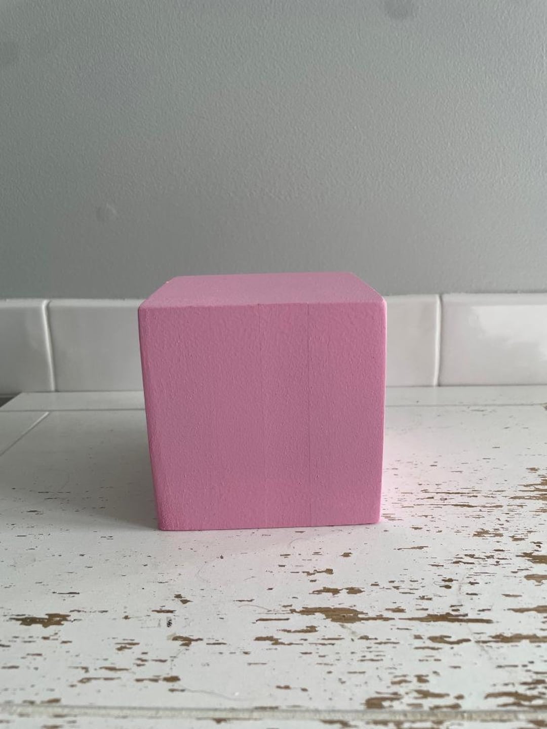 5 Inch Solid Wood Block Cube- Pink Color 5x5x5 Inches - Etsy