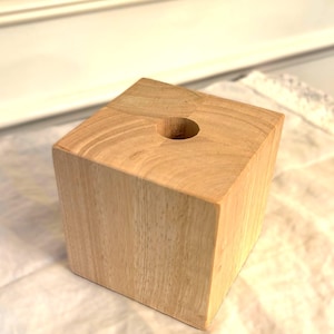 Custom Unfinished Hardwood Block – 3” or 4” Square With Your Choice of ...