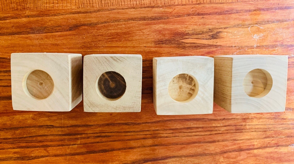 Set of 4 Furniture Risers Solid Hard Wood Unfinished - Etsy
