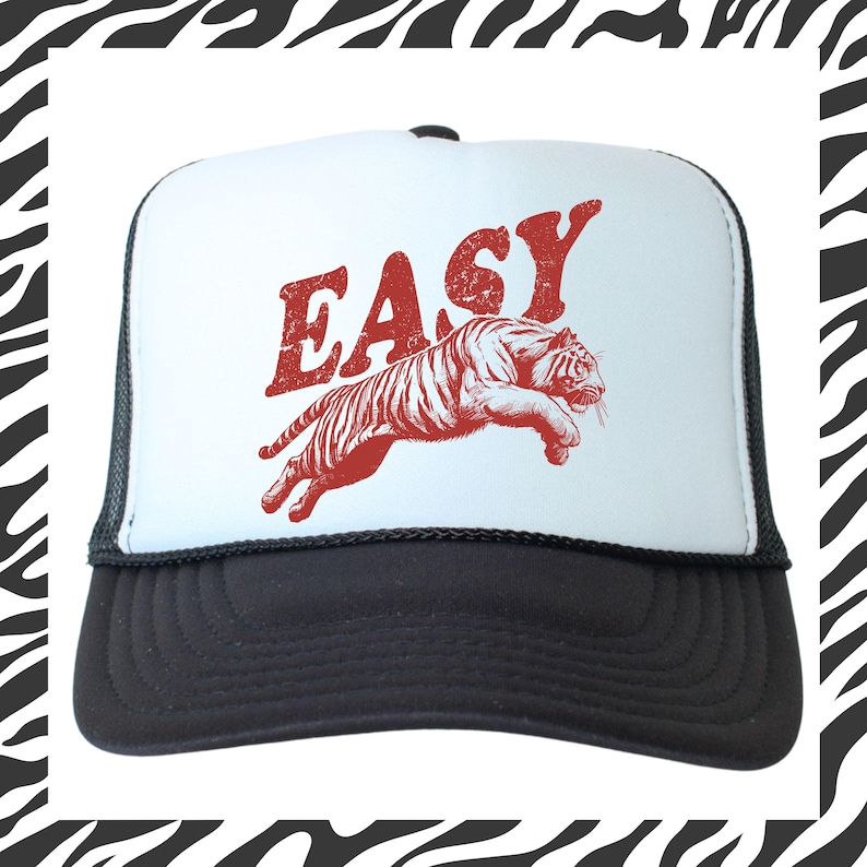 Easy Tiger Trucker Hat, Vintage Vibes, Retro Truckers, Tiger Snapback ...