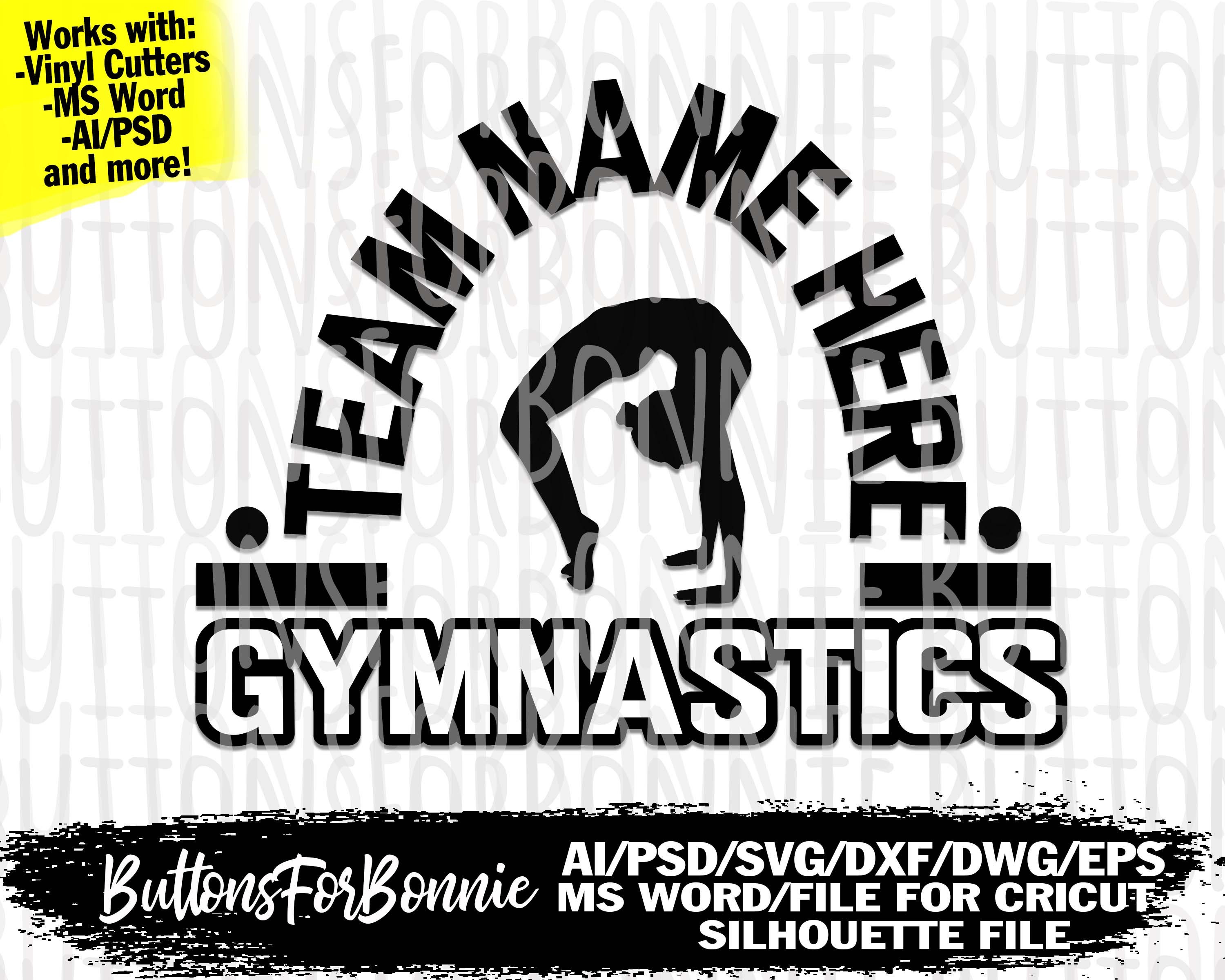Gymnastics Svg, Gymnastics Team, DXF, EPS, Template, Digital Cutting ...
