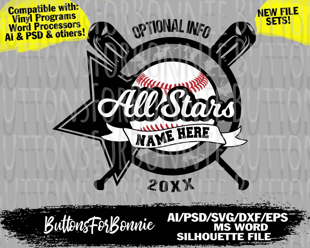 All Stars svg, Softball Svg, Baseball svg, template, emblem, softball ...
