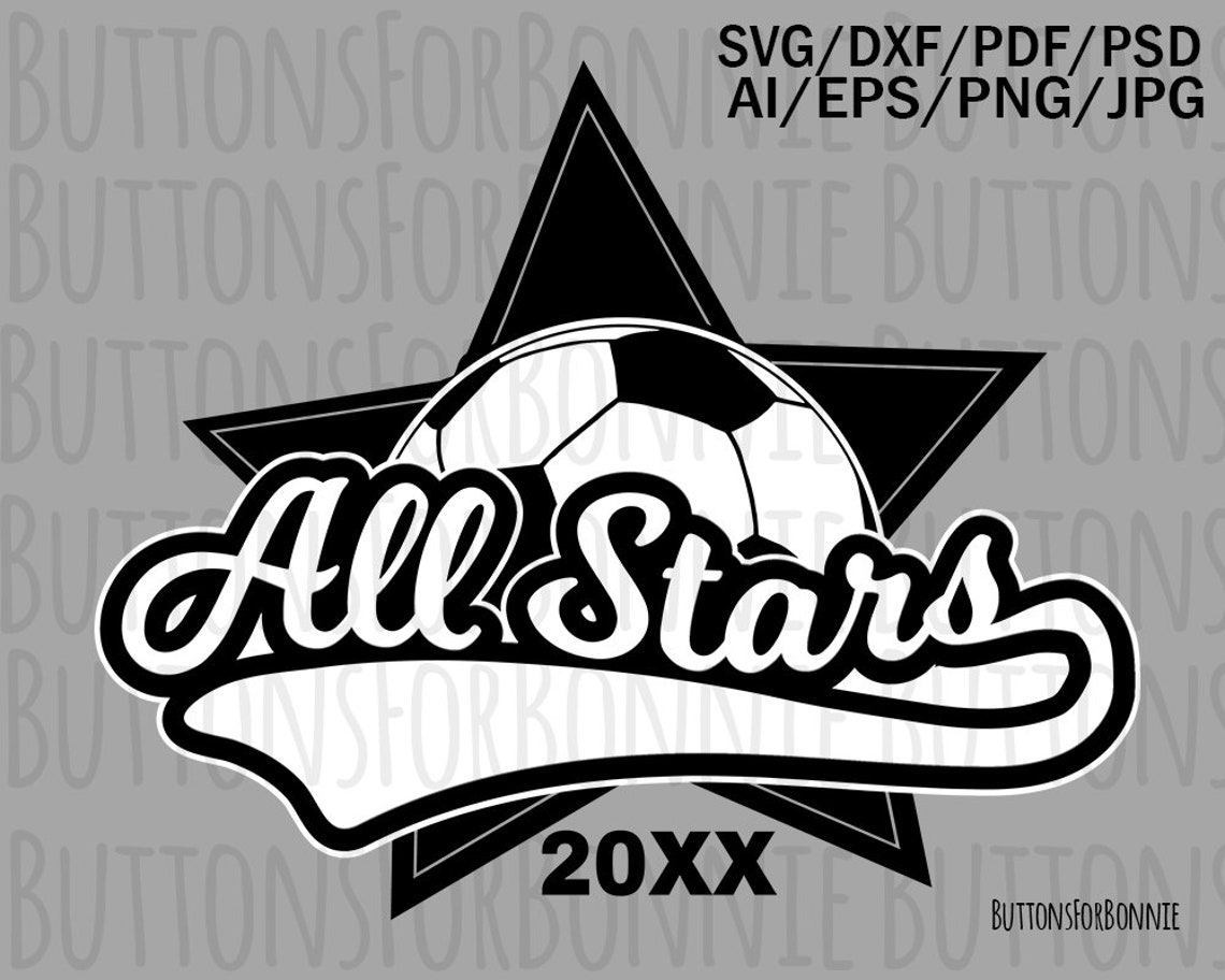 All Stars Svg, Soccer Svg, Soccer All Stars, Vector, Emblem, Soccer ...