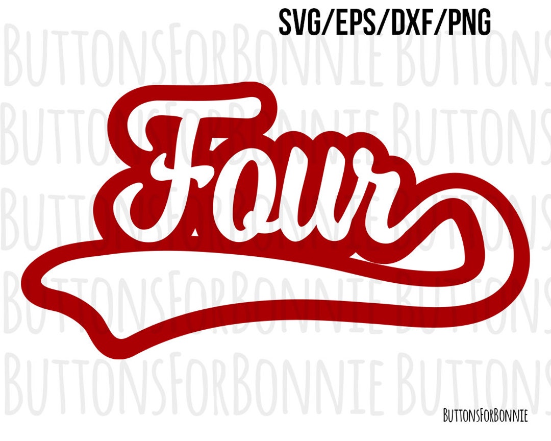 Cuatro svg, cuarto cumpleaños svg, fiesta de cumpleaños svg, diseño de ...