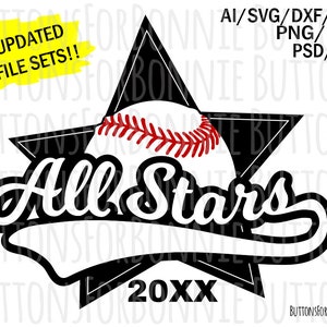 All Stars Svg, Softball Svg, Baseball Svg, Vector, Emblem, Softball ...