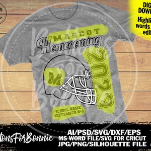 Homecoming Svg, Homecoming Template, Football Svg, Helmet Svg, Shirt ...