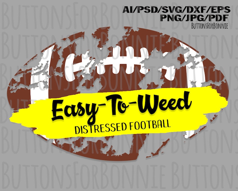 Easy to Weed Distressed Football Football Svg Template Cut - Etsy