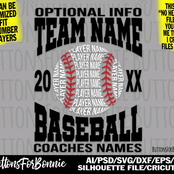 Baseball Team Svg - Etsy