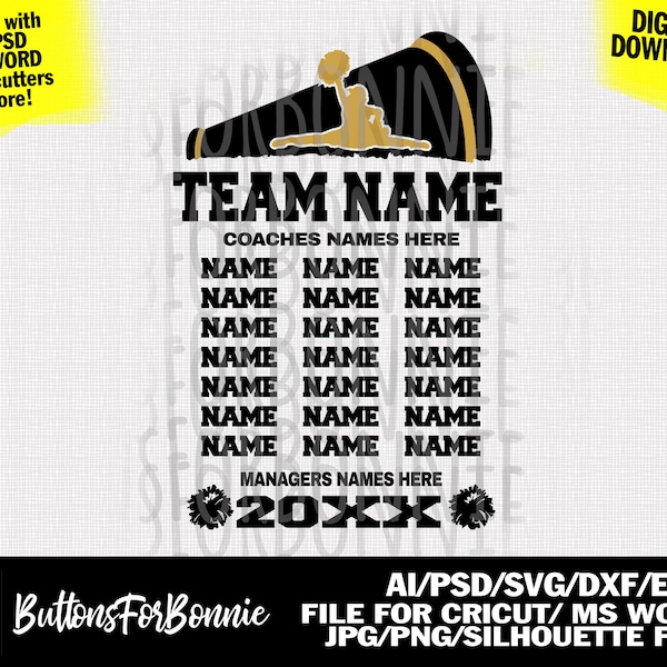 Cheer Roster Svg - Etsy