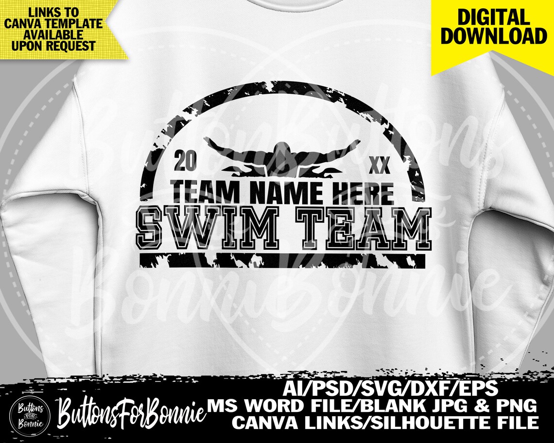 Swim Team Svg, Template, Swim Mom Svg, Swim Shirt Svg, Cut File, Iron ...