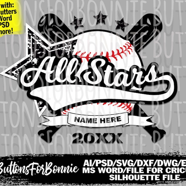 Baseball All Star Design Svg - Etsy