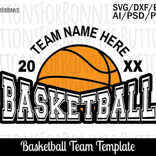 Basketball Team Svg Template Cutting File Basketball Svg | Etsy