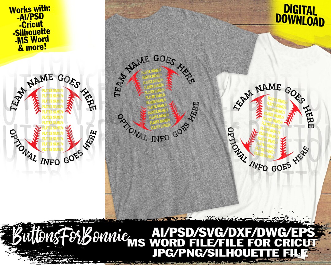 Softball Svg, Softball Team, Softball Roster, Shirt Back, Shirt Design ...