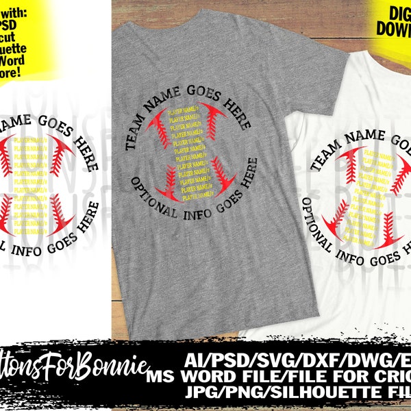 Softball Roster Flyer - Etsy