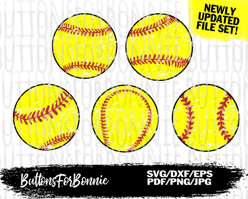 Softball SVG Softball Vector Stitching Dxf Eps Pdf Png - Etsy