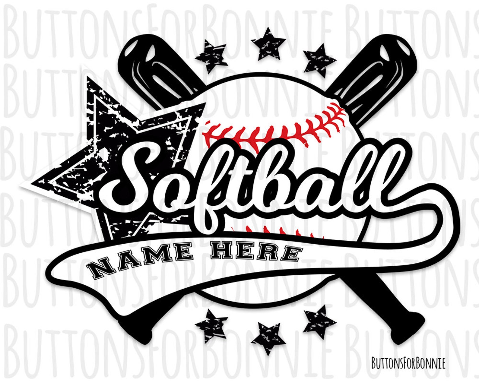 Stars Svg Softball Svg Baseball Svg Template Emblem - Etsy