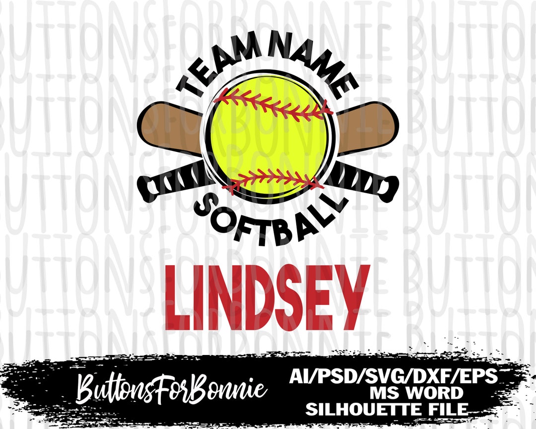 Softball Svg, Softball Decal, Softball Template, Softball Team ...