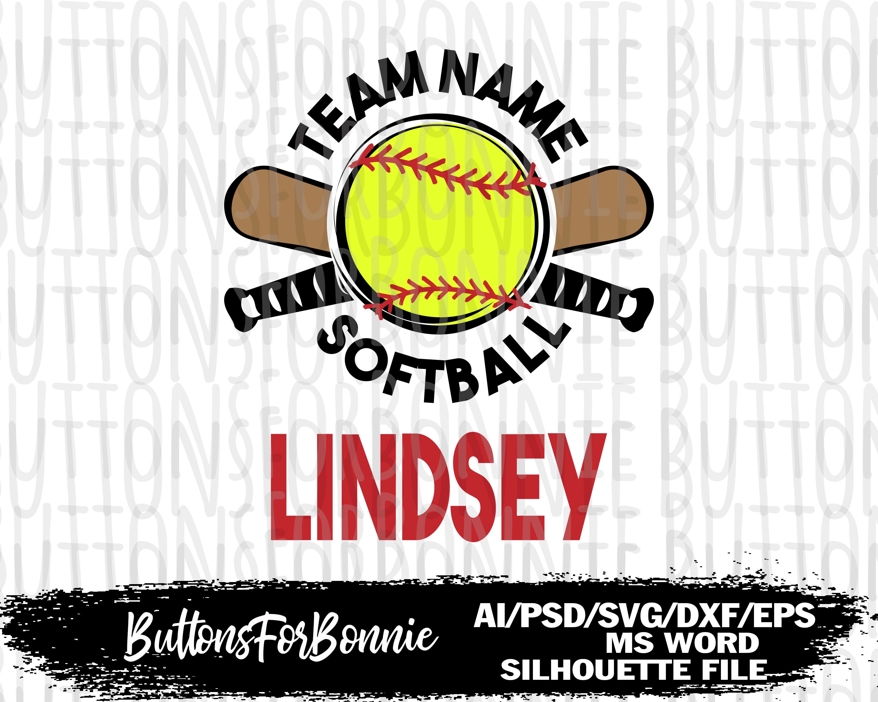 Softball Svg Softball Decal Softball Template Softball - Etsy