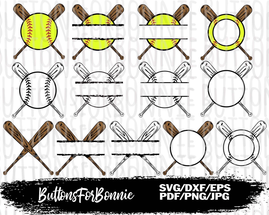 Softball Svg, Monogram, Softball Team, Softball Player, Softball Bats ...
