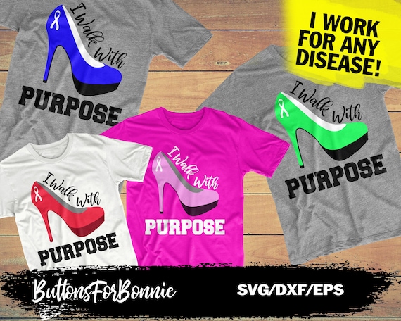 Cancer Awareness Svg Disease Awareneee Shoe Svg Walk High | Etsy