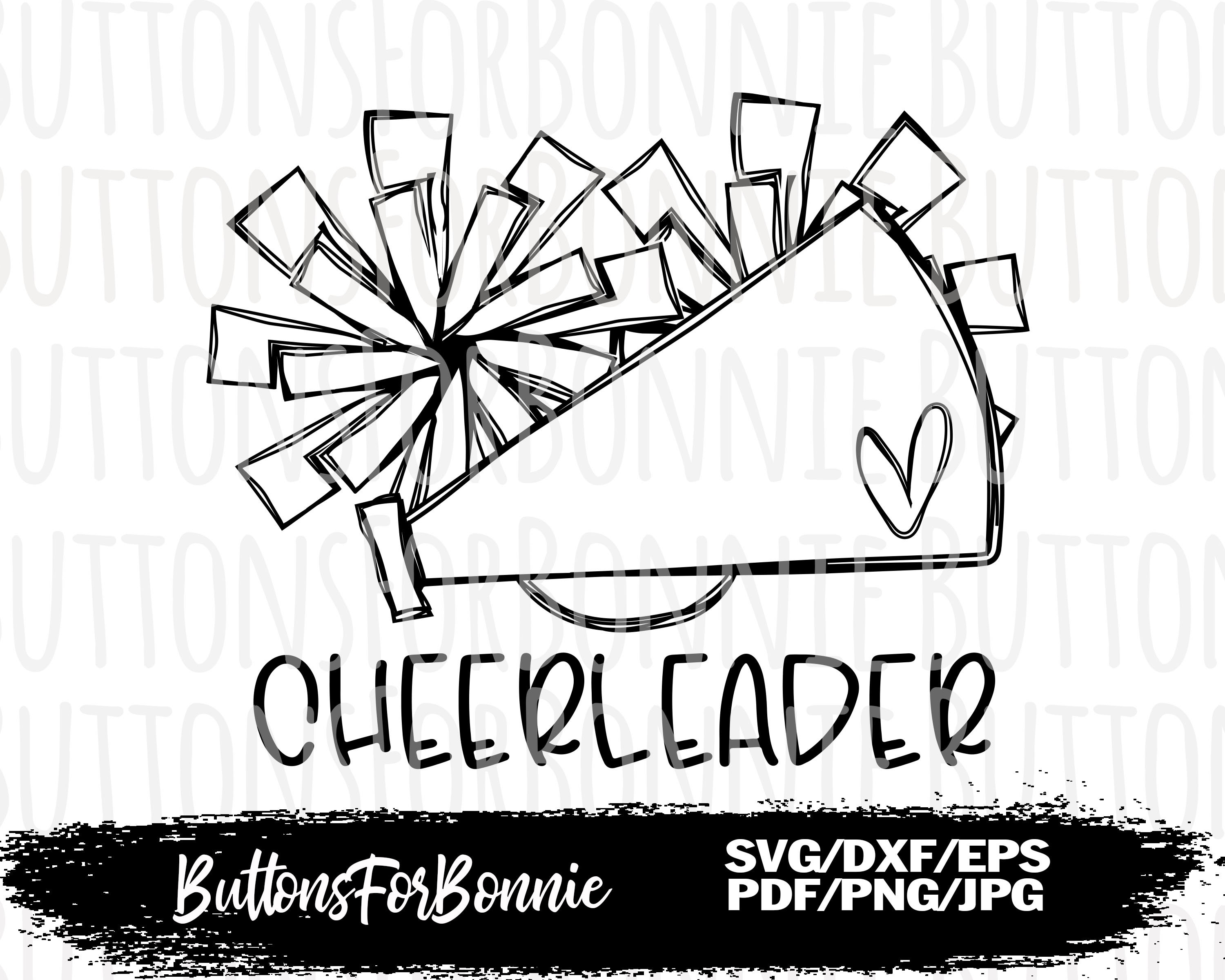 Cheerleader Svg Cheer Poms Megaphone Doodle Shirt Design - Etsy