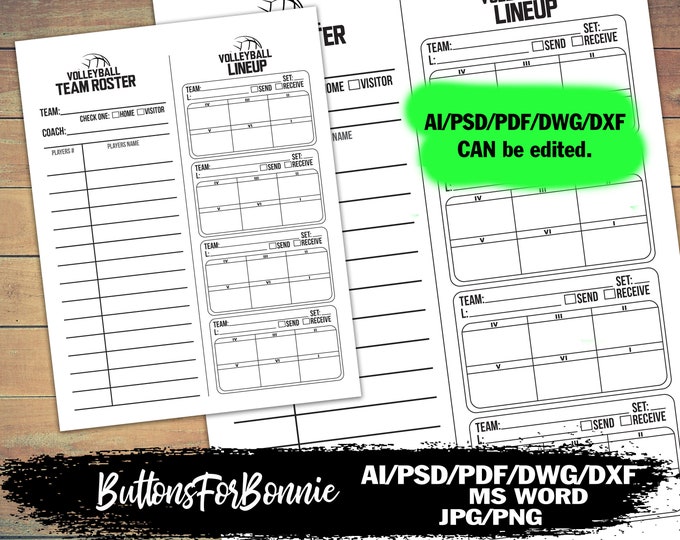 Printable Volleyball Diagrams, Server Rotation, Roster and Lineup ...