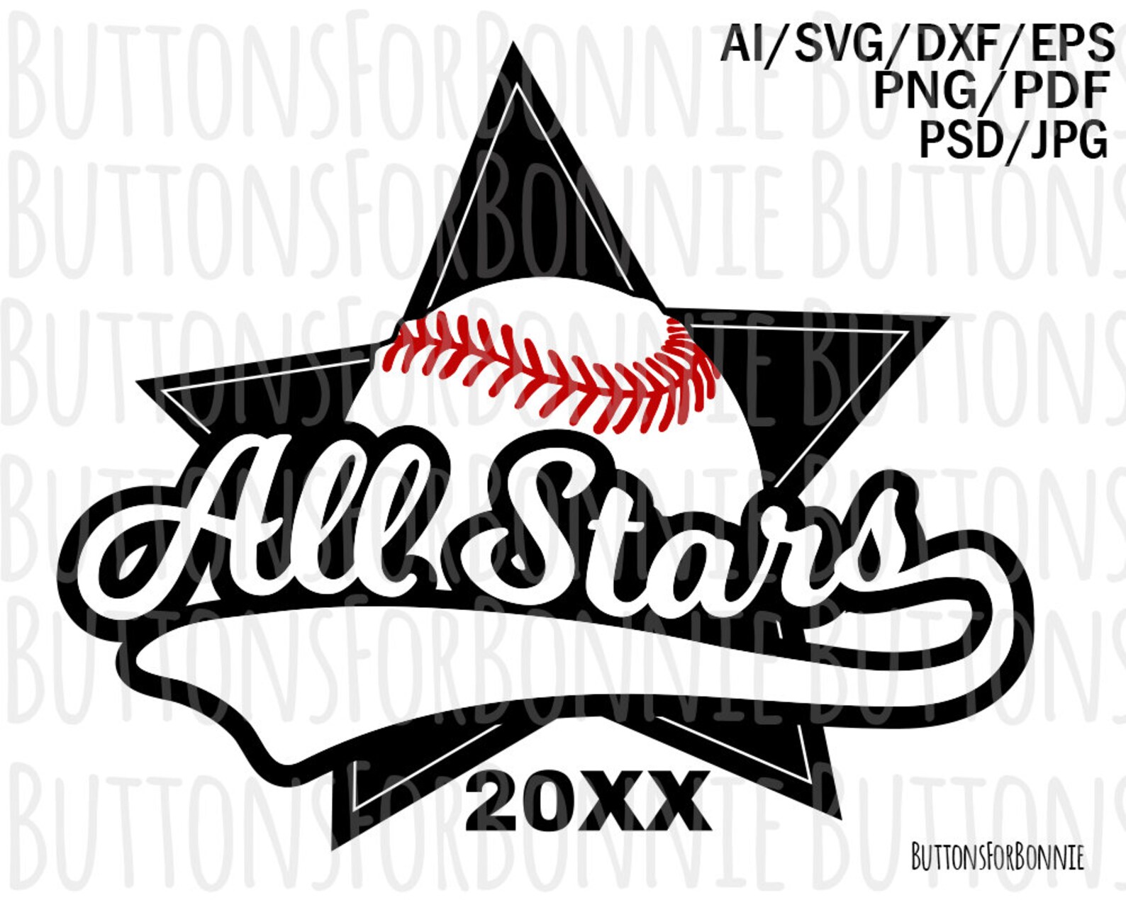 All Stars Svg, Softball Svg, Baseball Svg, Vector, Emblem, Softball ...