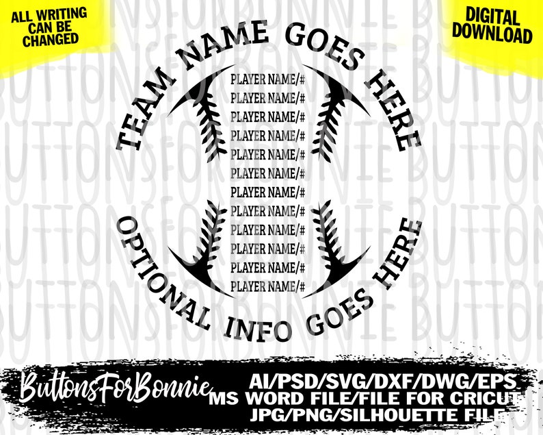 Baseball Svg Baseball Team Baseball Roster Shirt Back - Etsy