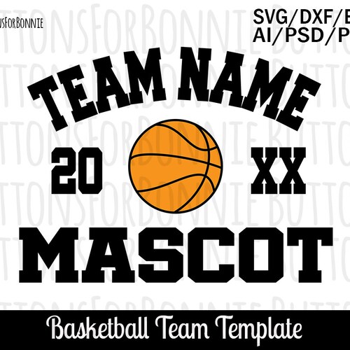 Basketball Team Svg Template Cutting File Basketball Svg - Etsy