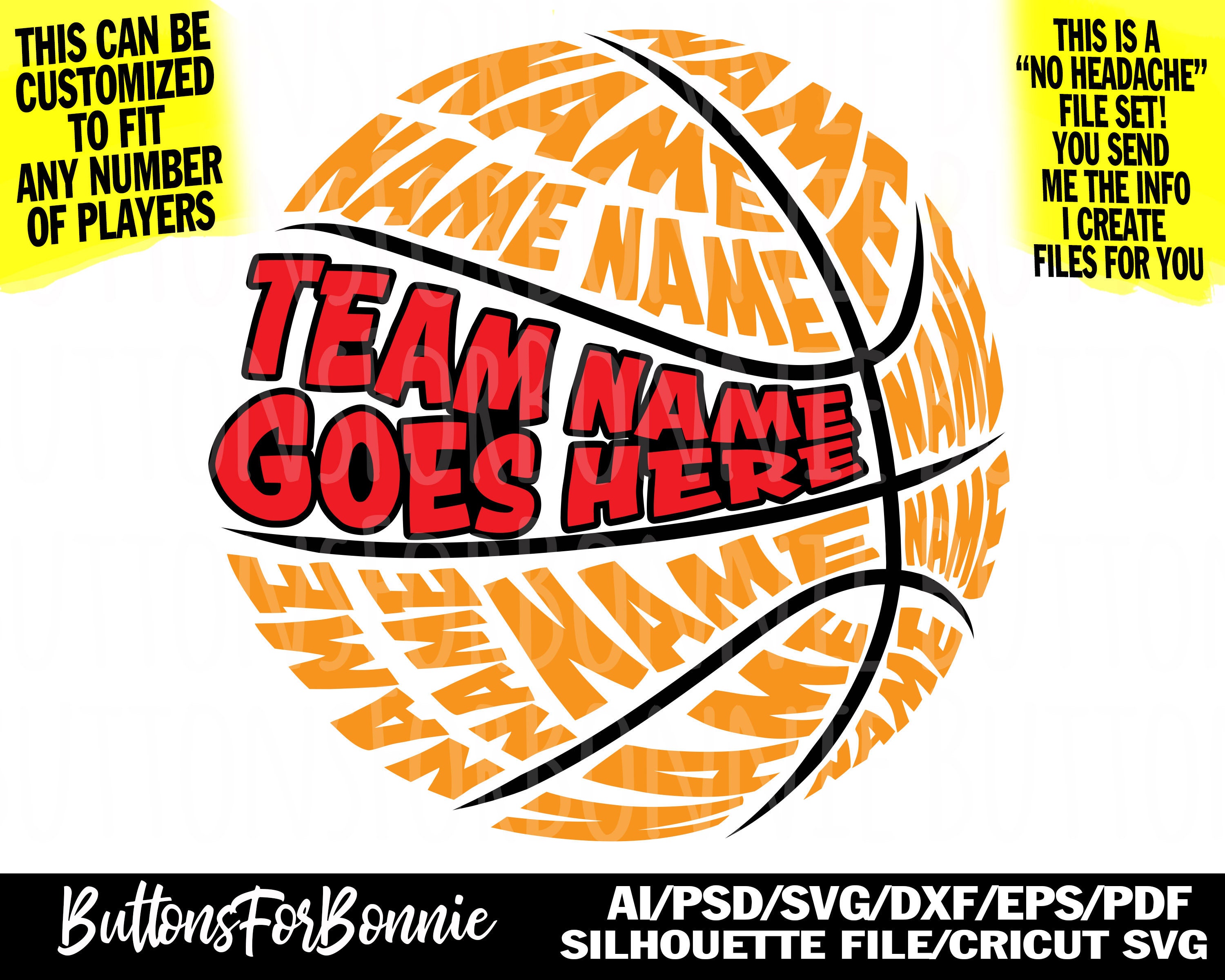 Basketball Svg Basketball Team Svg Team Members Svg | Etsy