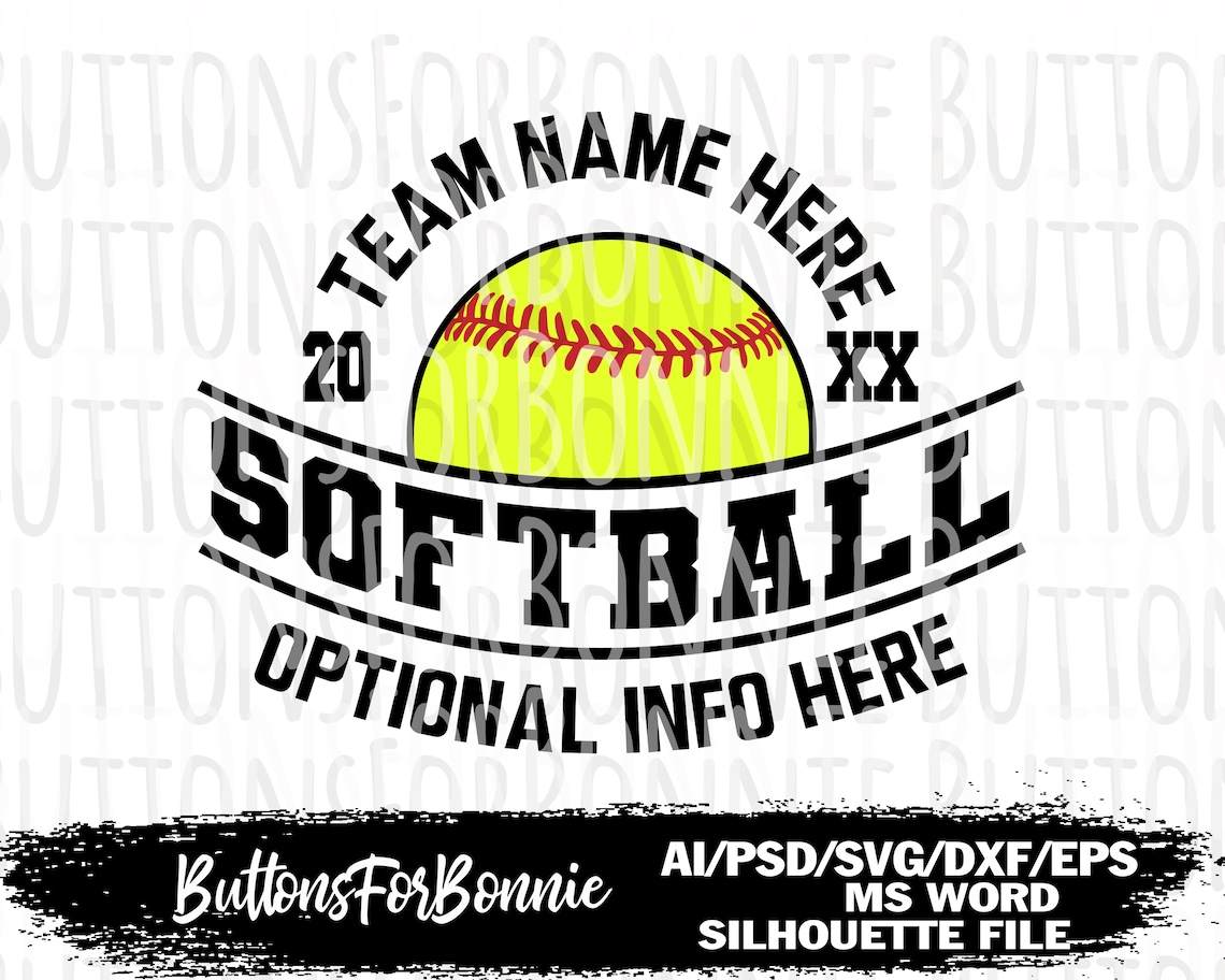 Softball Svg Softball Team Svg Vector Template Cutting - Etsy