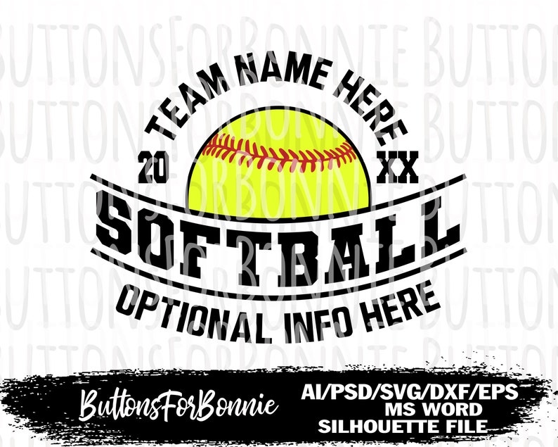 Softball Svg Softball Team Svg Vector Template Cutting - Etsy