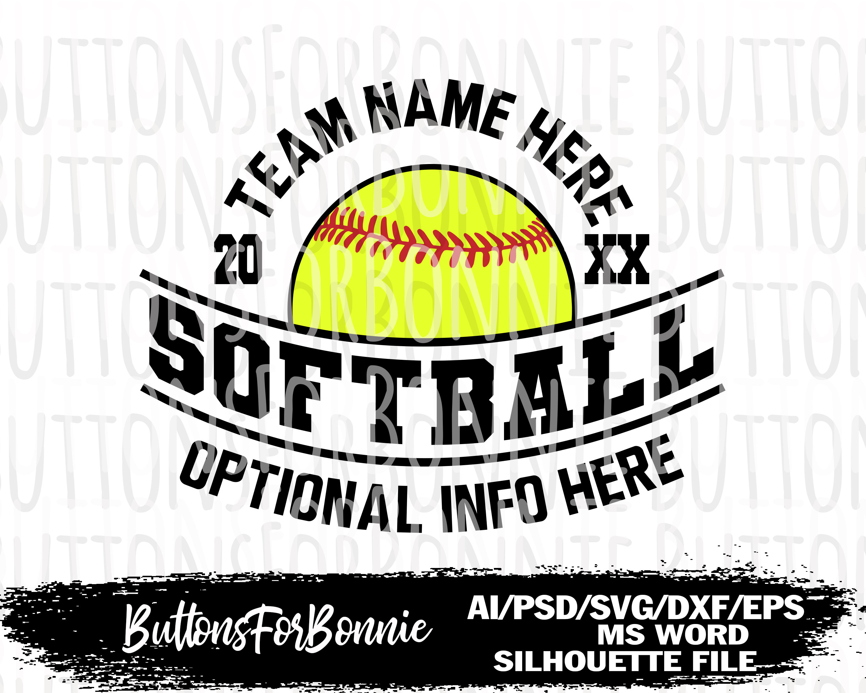 Softball Svg Softball Team Svg Vector Template Cutting - Etsy