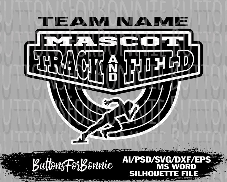 Track and Field Svg Digital Cutting File Name Team Name - Etsy