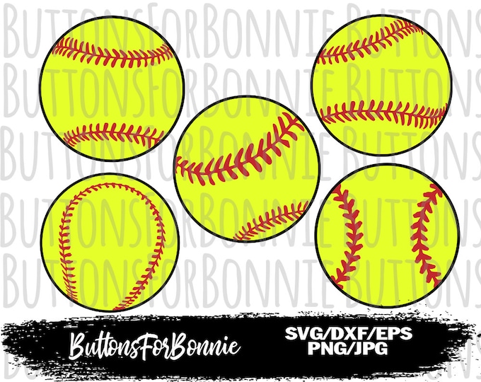Softball SVG Softball Vector Stitching Team Dxf Eps - Etsy