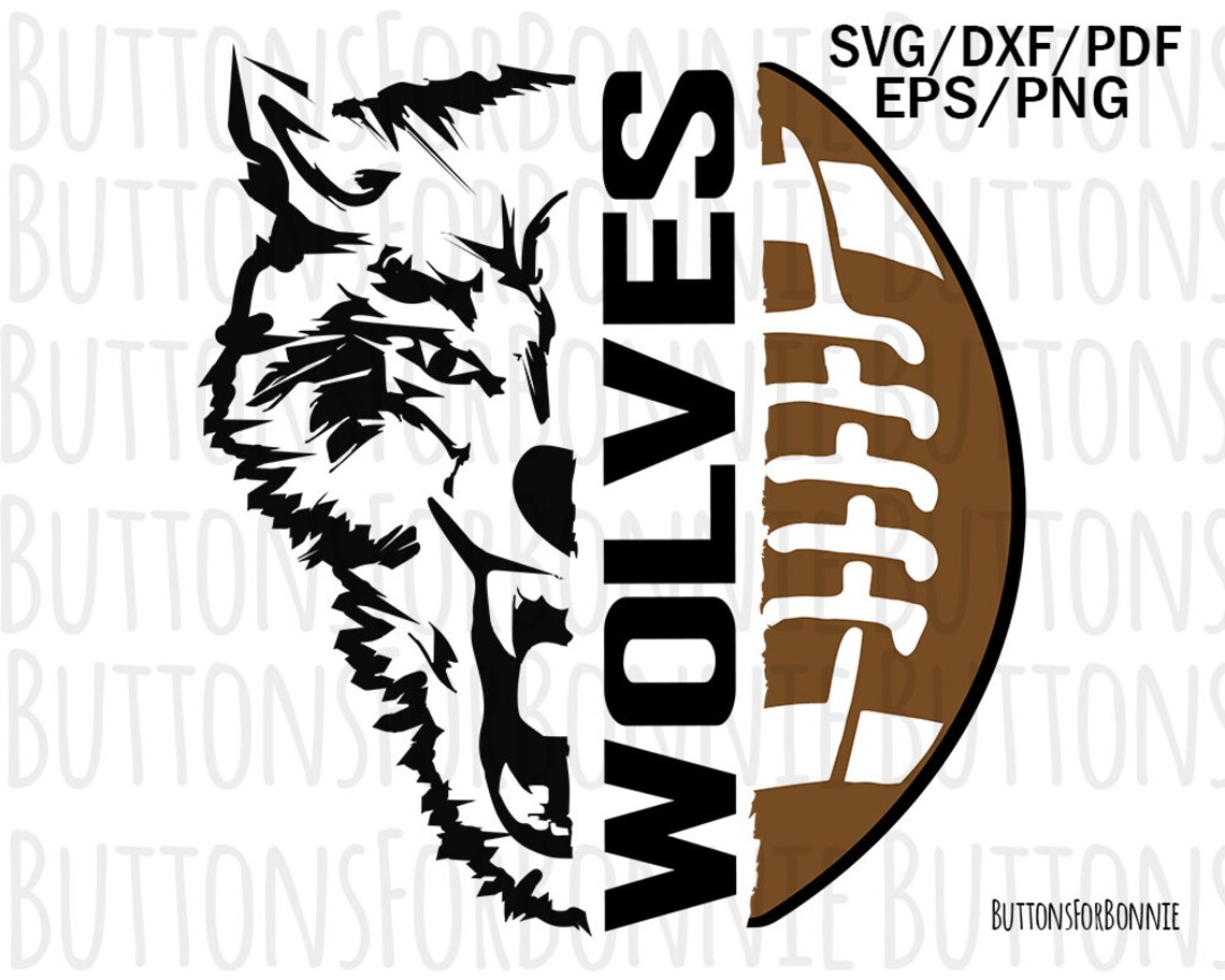 Wolves football svg wolves svg football svg cut file | Etsy