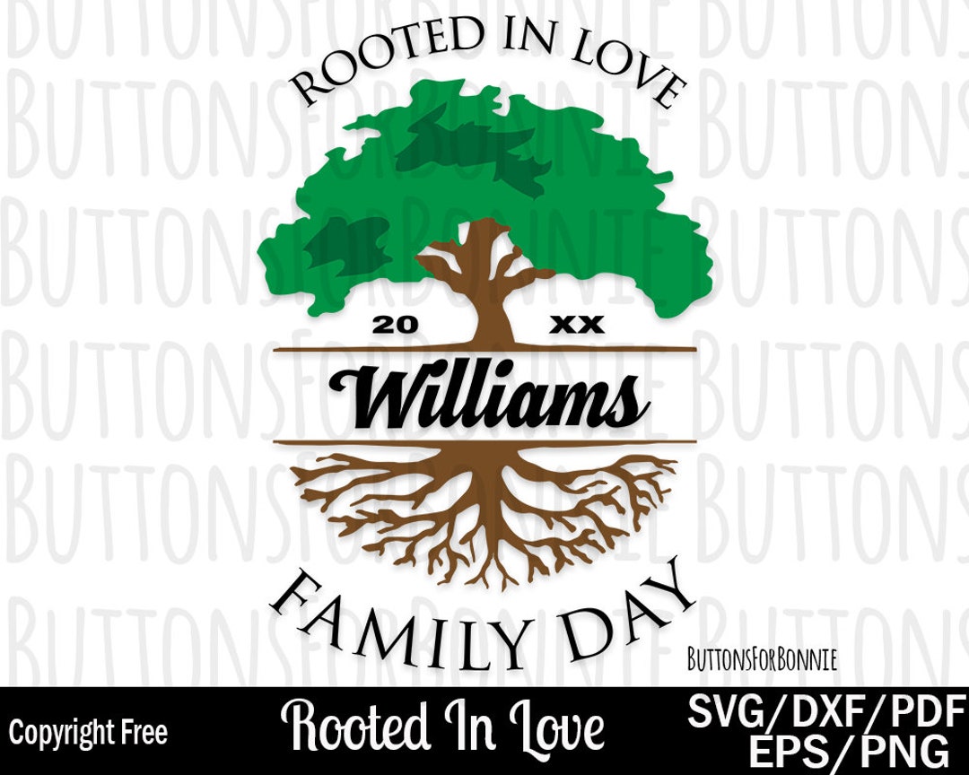 Family Day Svg, Rooted in Love, Tree Svg, Roots Svg, Template, Cutting ...
