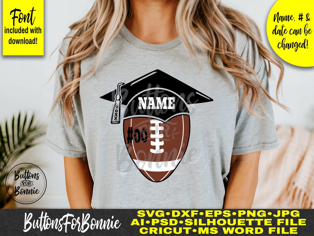 Football Svg, Senior Svg, Graduate Svg, Template, Cut File, Cricut ...