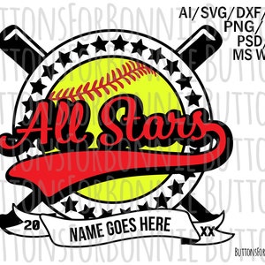 Softball Svg All Star Softball All Star Team All Star - Etsy