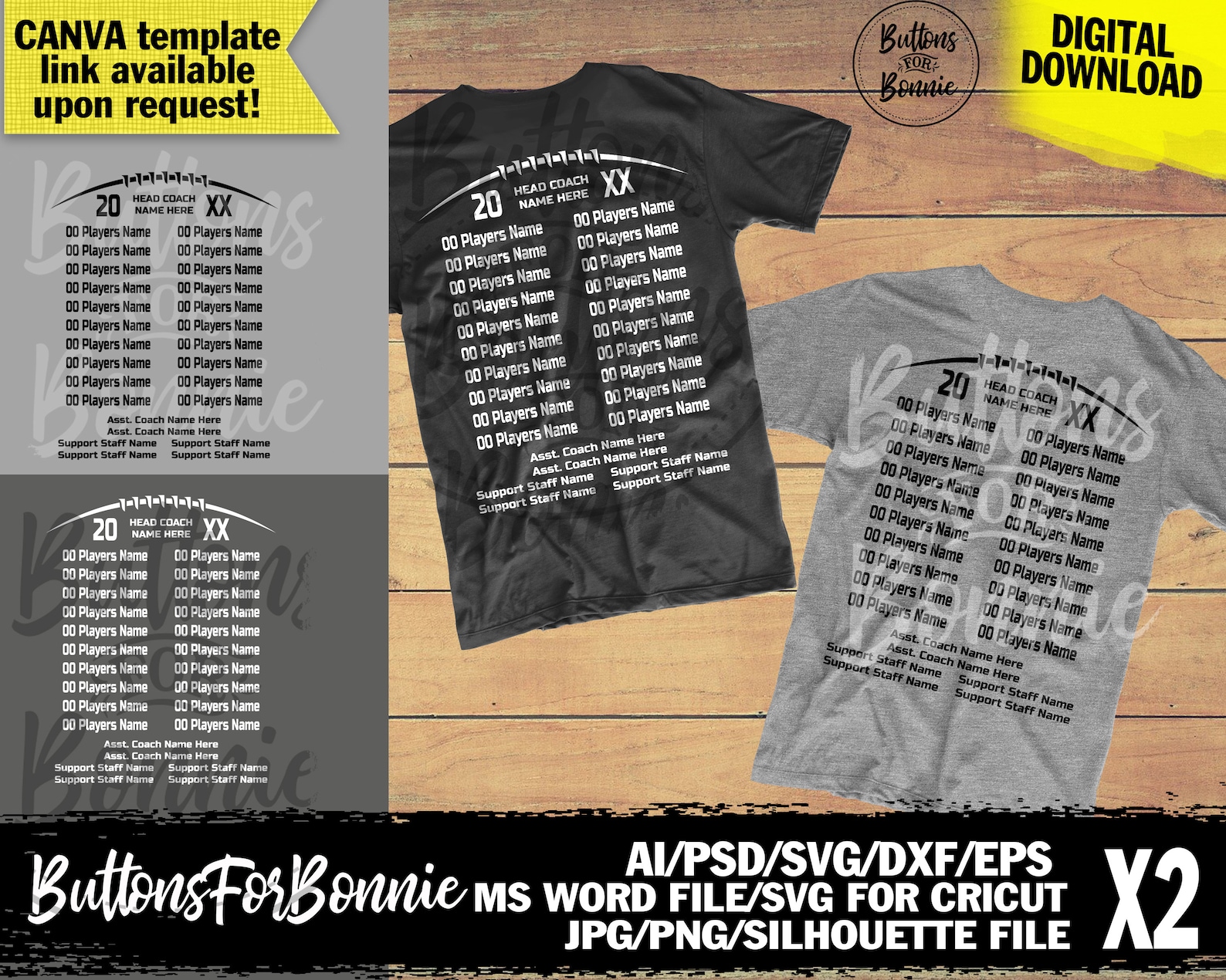 Football Roster, Football Svg, Template, Football Lineup, Football Team ...