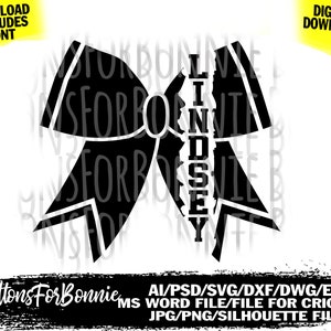 Cheer Bow Svg, Bow Svg, Template, Cheer Name Svg, Cheer Mom Svg, Cut ...