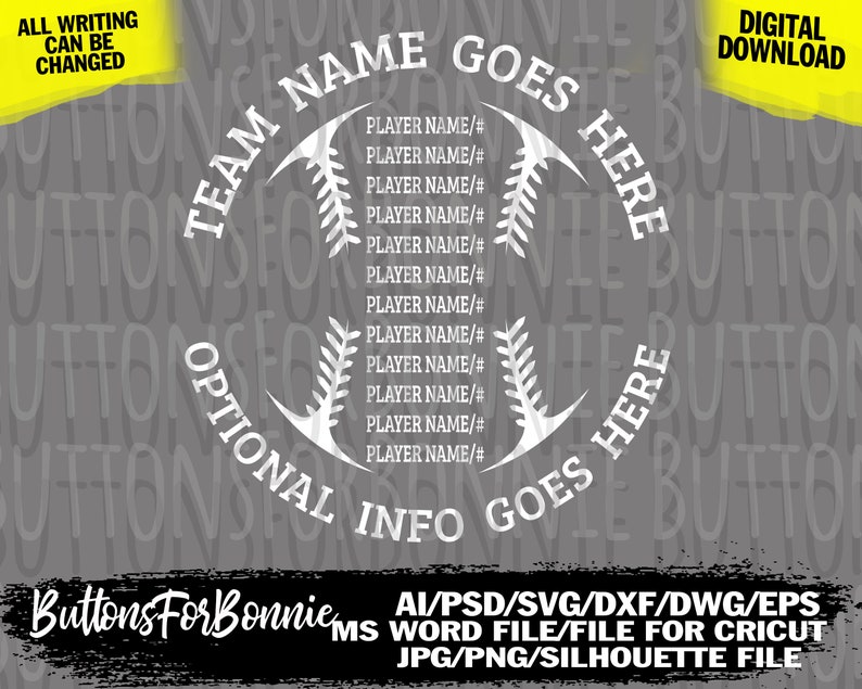 Baseball Svg Baseball Team Baseball Roster Shirt Back - Etsy