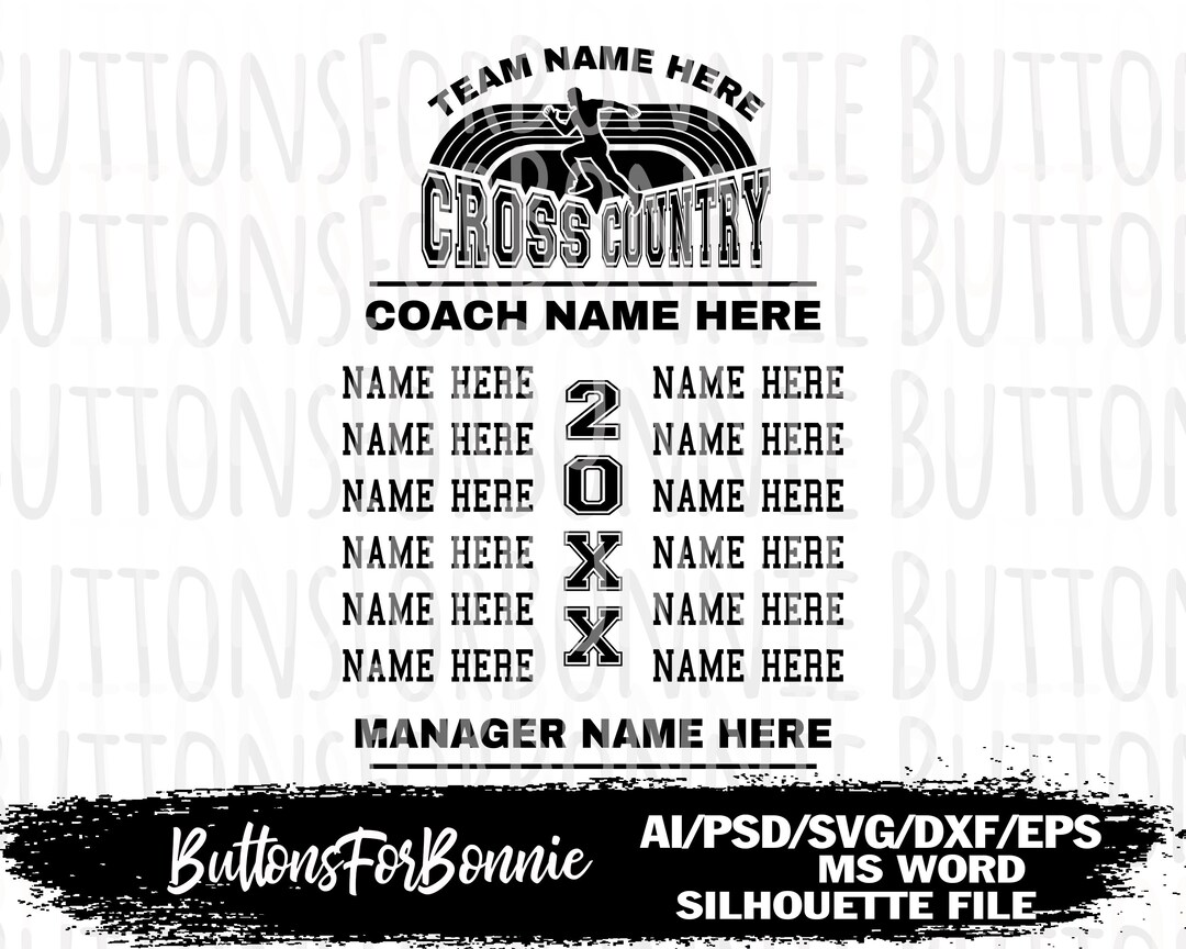 Cross Country Svg, Cross Country, Vector, Template, Cross Country Team ...