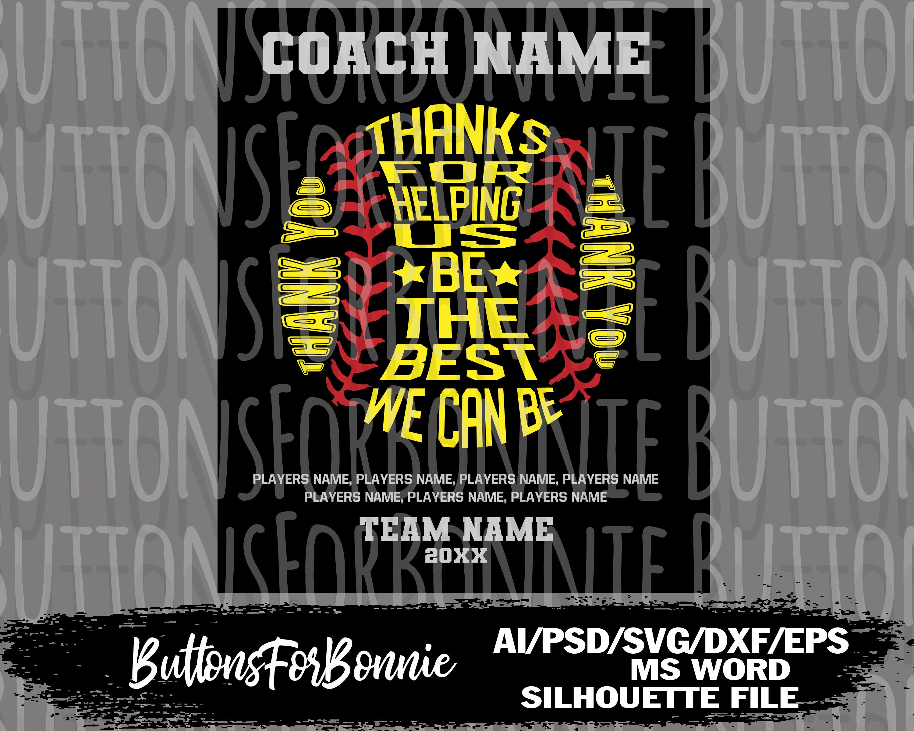 Softball Svg, Template, Softball Coach, Coach Gift, Softball Shirt Svg ...