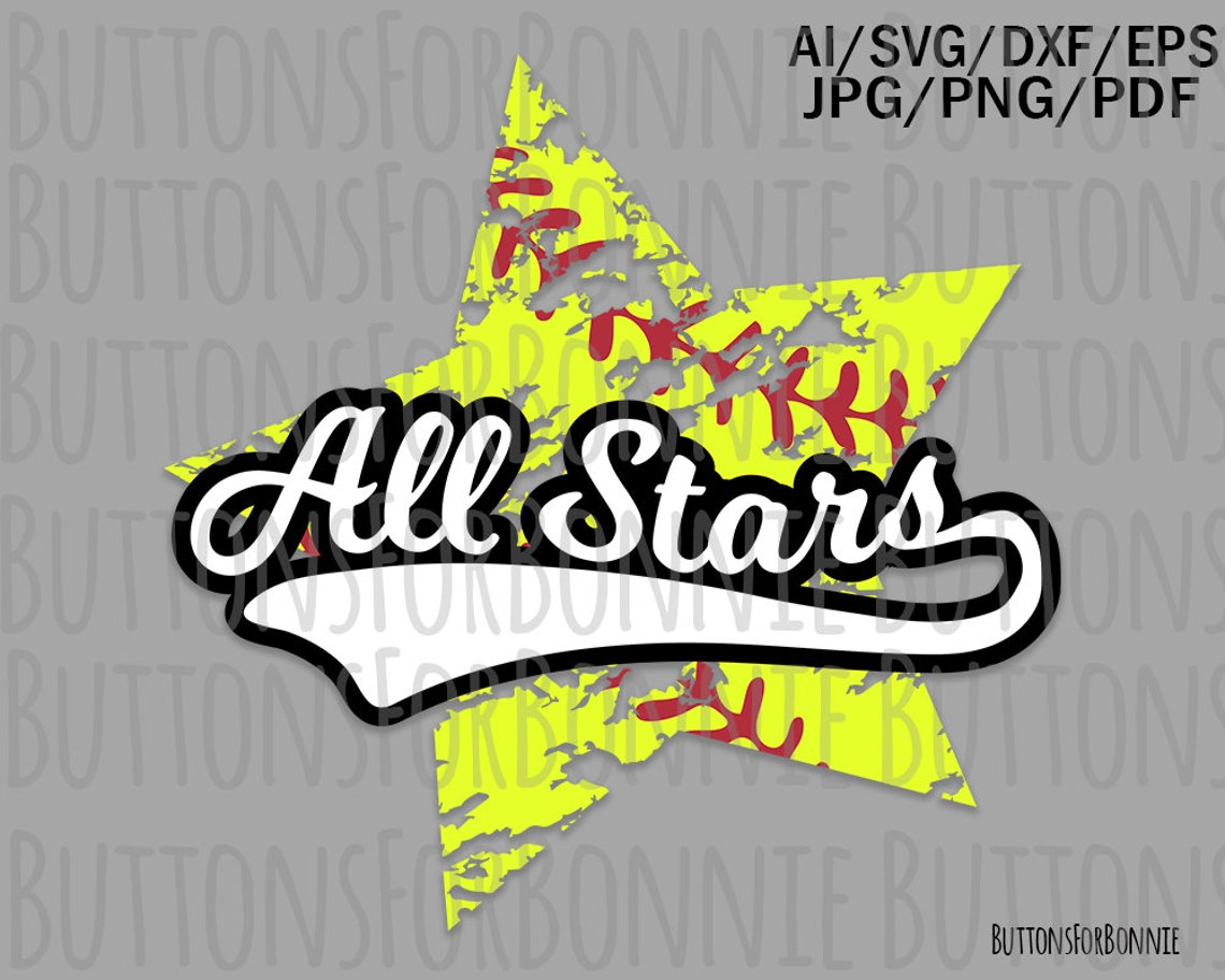All Stars Svg, Softball Svg, Travel Ball, Template, Emblem, Softball ...