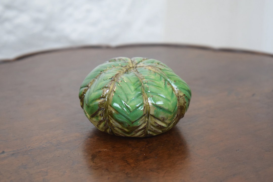 Debbie Prosser Cornish Studio Pottery Green Glazed Paperweight, Made in ...