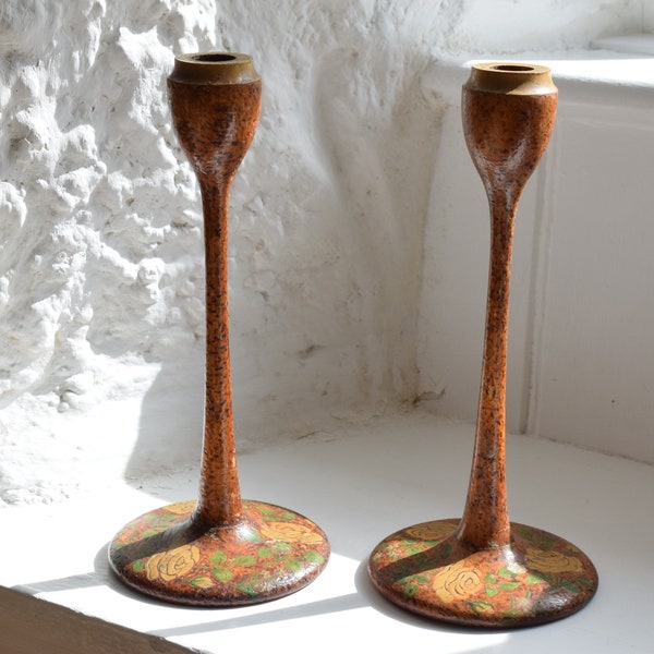 Painted Candlesticks - Etsy