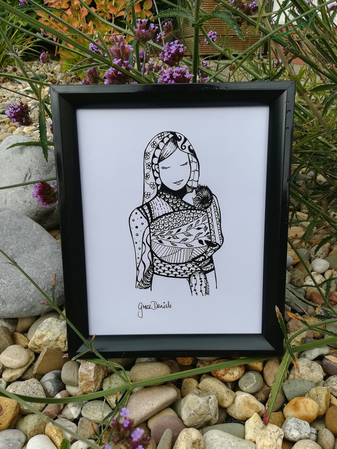 Close Enough to Kiss, Babywearing Art. Print of Original Pen Drawing - Etsy